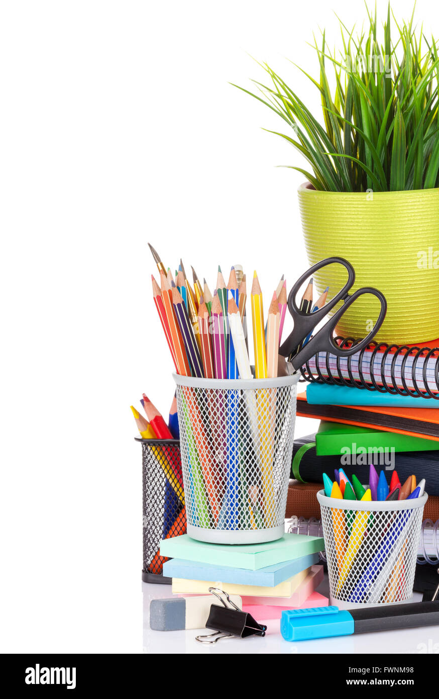 School and office supplies. Isolated on white background Stock Photo ...