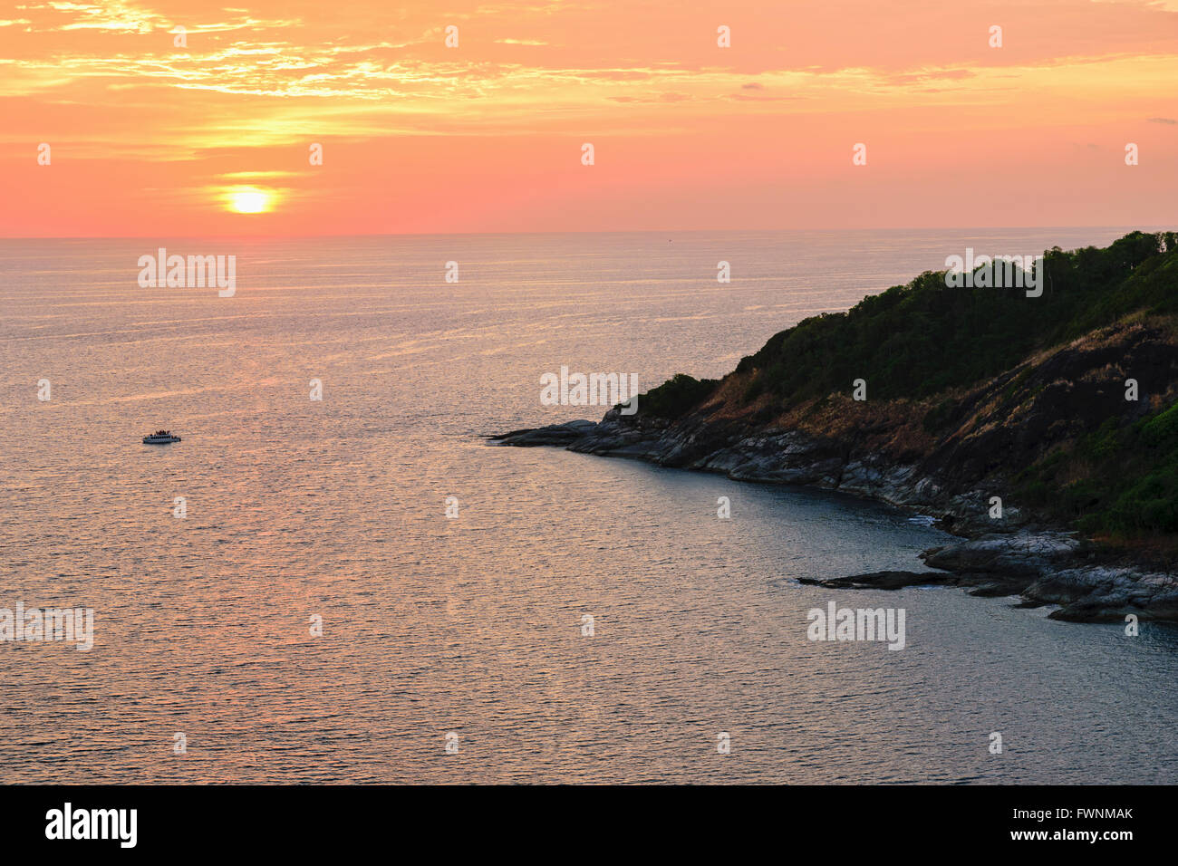 High angle view beautiful landscape of sunset over the Andaman sea from ...