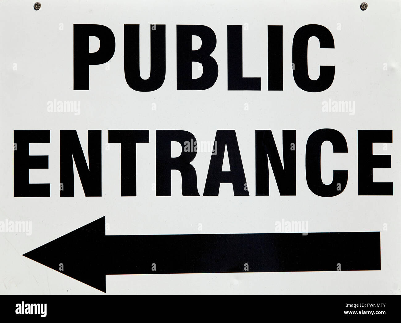 public entrance direction sign signage Stock Photo - Alamy