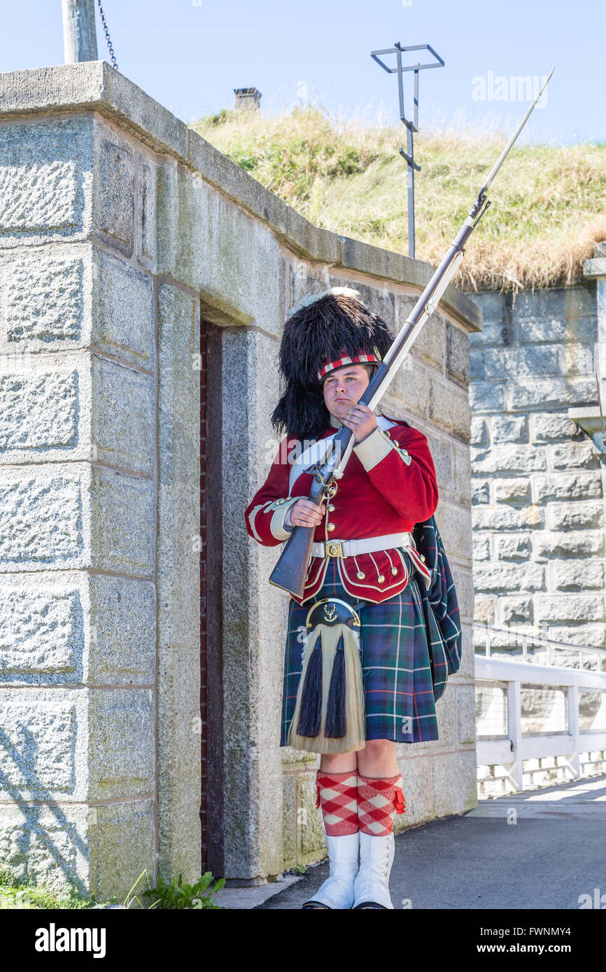 Traditional guard at Fort Halifax on Citadel Hill in Halifax, Nova ...