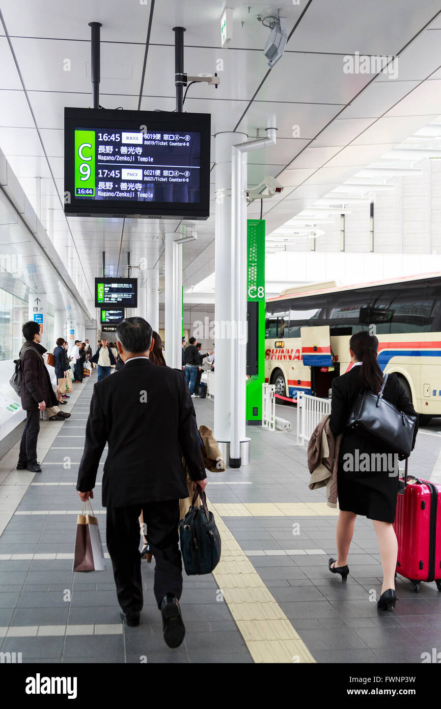 Tokyo, Japan. 6th April, 2016. Passengers arrive at the new Shinjuku ...