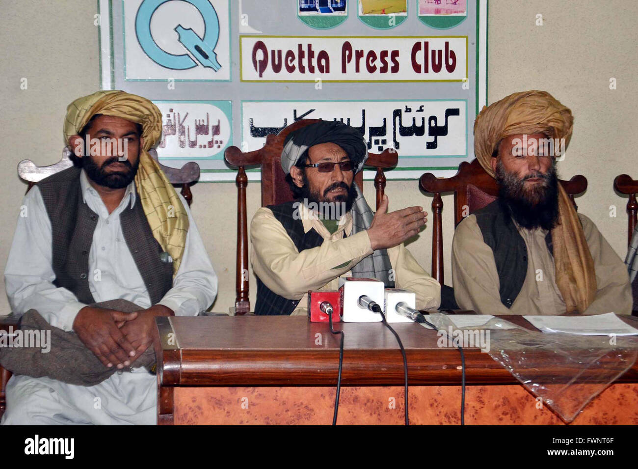 Suleiman Khel Tribe Leader, Gull Sher addresses to media persons during ...