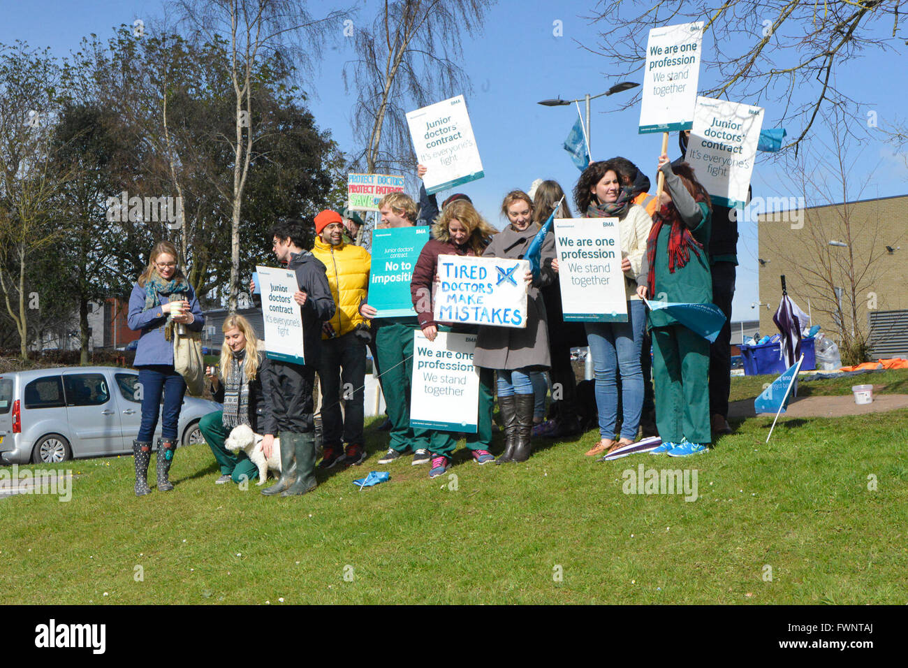 Exeter, Devon, UK. 6th April, 2016. Exeter Junior Doctors strike ...