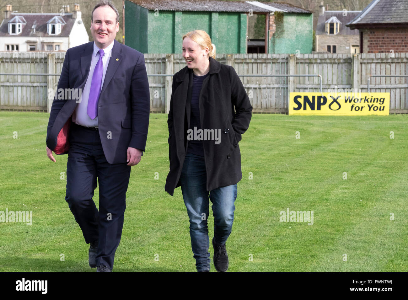 Selkirk, UK. 6th April, 2016. Mhairi Black SNP MP on the campaign trail ... Selkirk, UK. 6th April, 2016. Mhairi Black SNP MP on the campaign trail ...