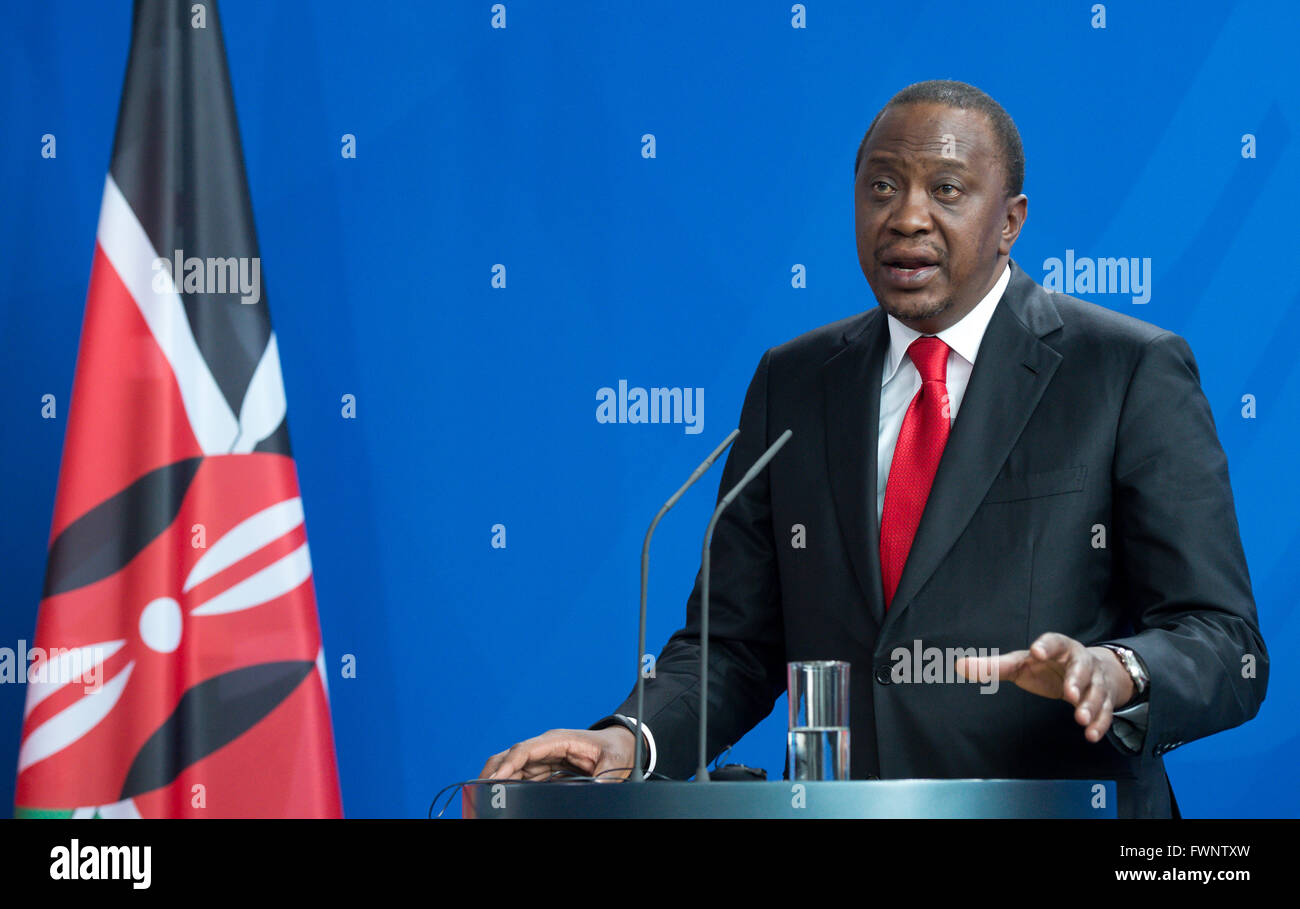 Berlin, Germany. 06th Apr, 2016. Kenya's President Uhuru Muigai ...