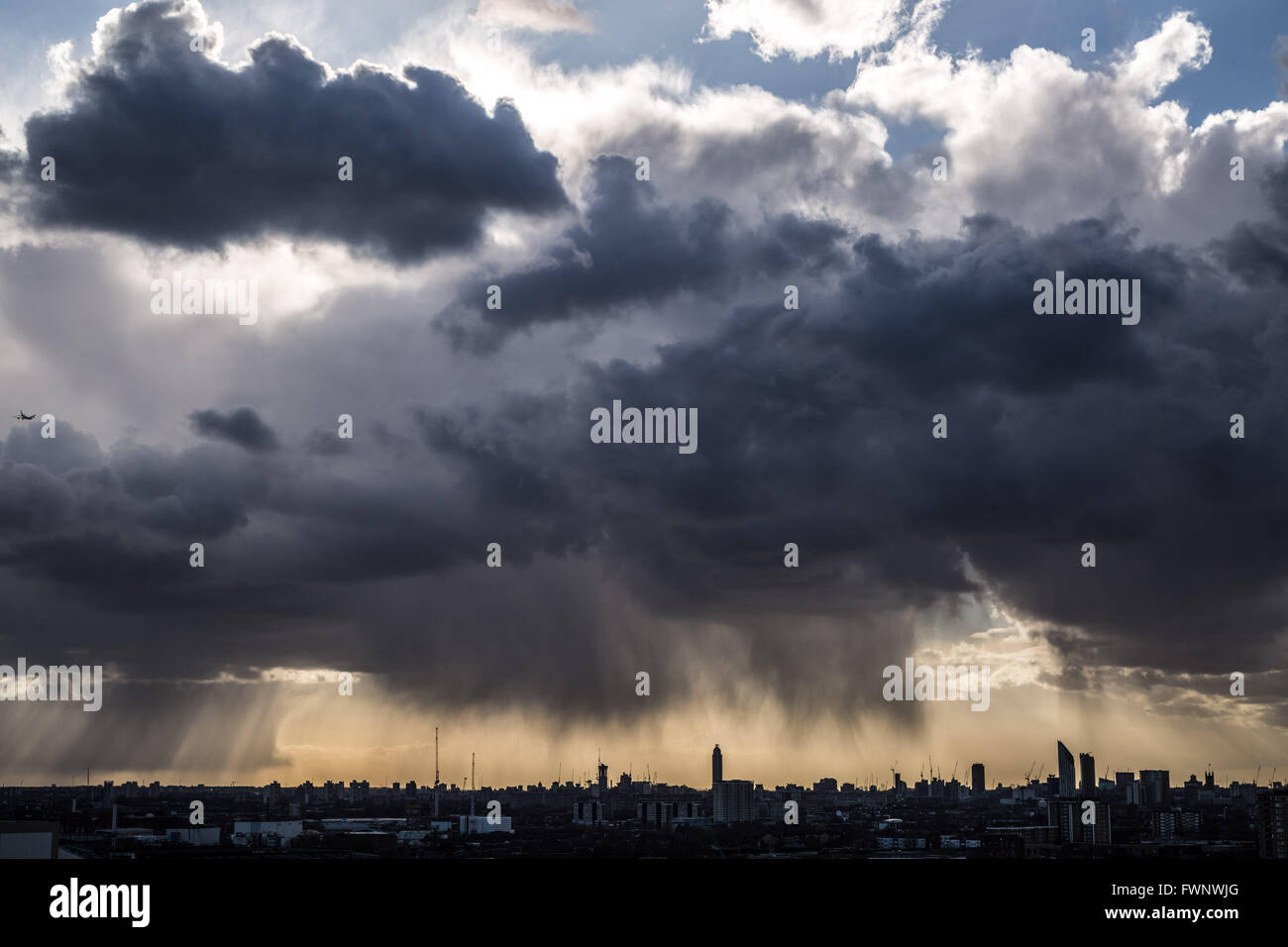 London, UK. 6th April, 2016. UK Weather: Dramatic sun and cloud ...