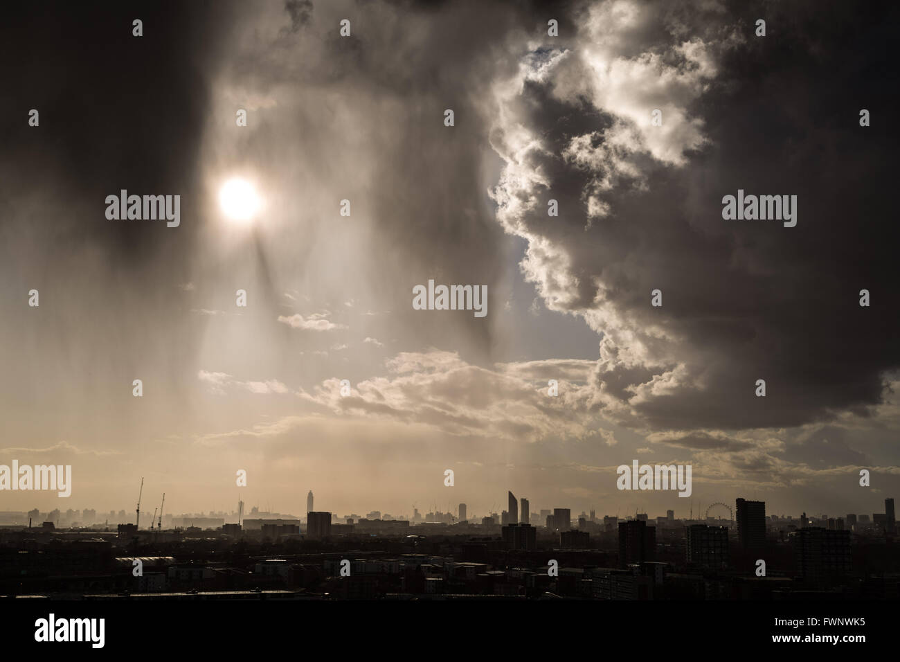 London, UK. 6th April, 2016. UK Weather: Dramatic sun and cloud ...