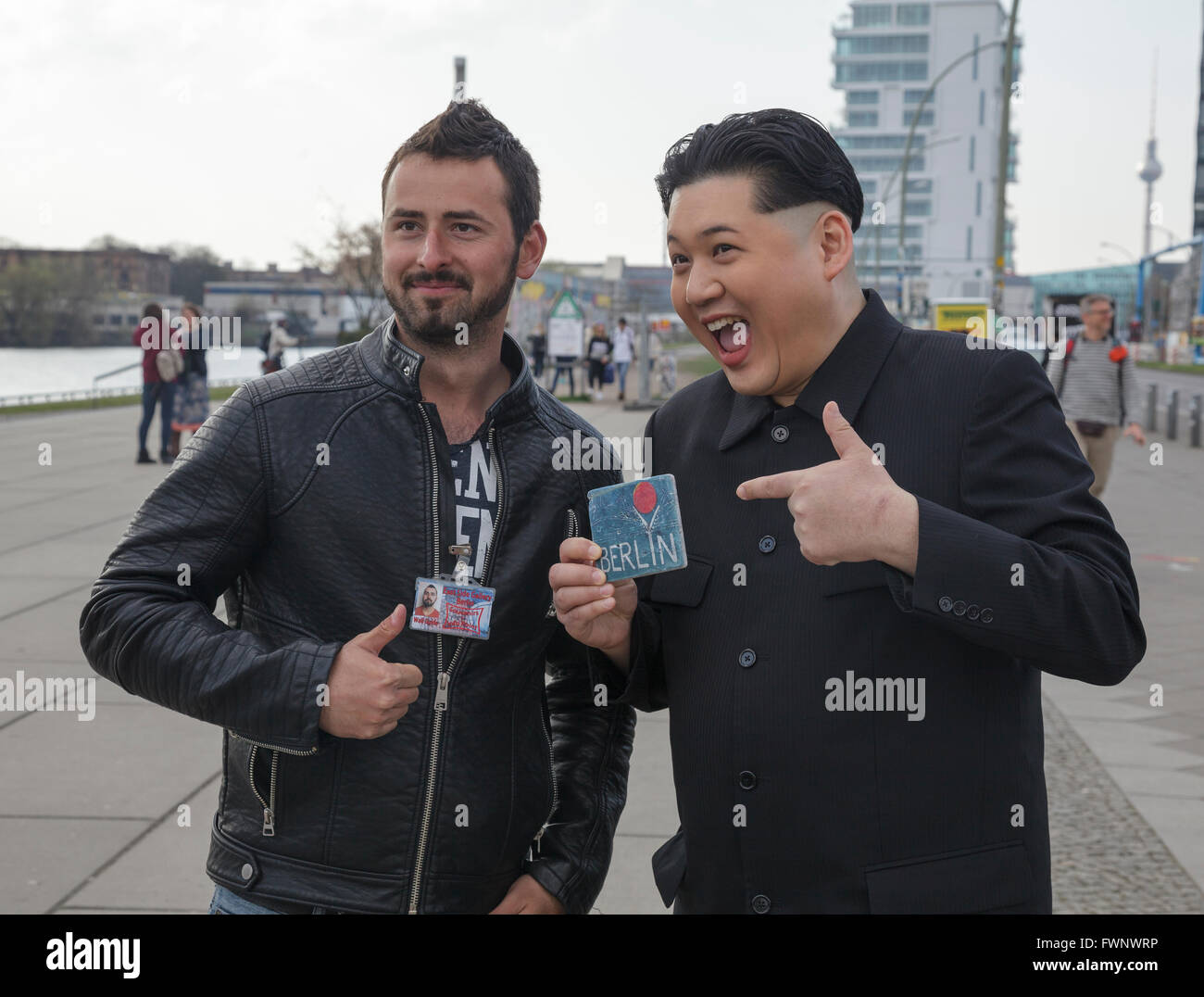 Berlin, Germany. 6th April 2016. Kim Jong Un impersonator, Howard X ...