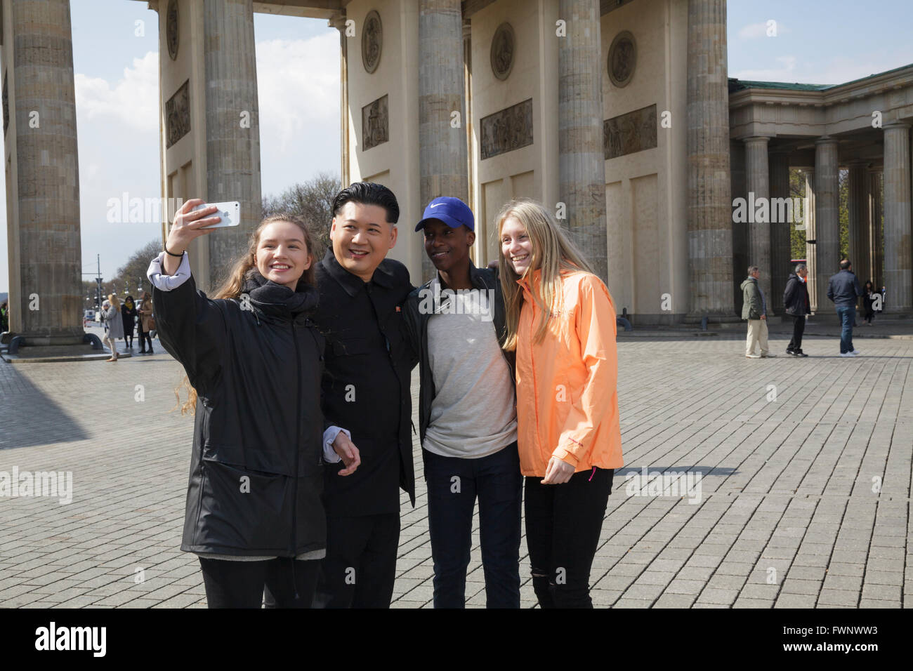 Berlin, Germany. 6th April 2016. Kim Jong Un impersonator, Howard X ...