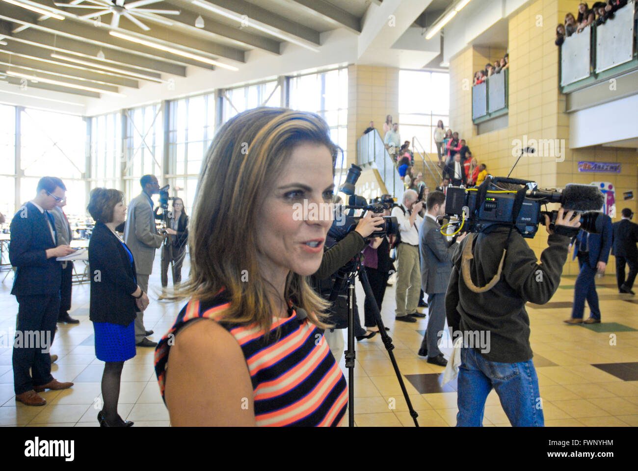 Fort Riley, Kansas, USA, 6th April, 2016 NBC Today Show anchor Natalie ...