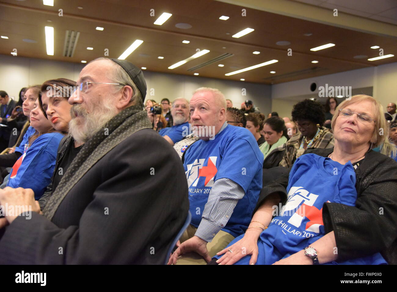 New York City, United States. 06th Apr, 2016. UFT members & Hillary ...