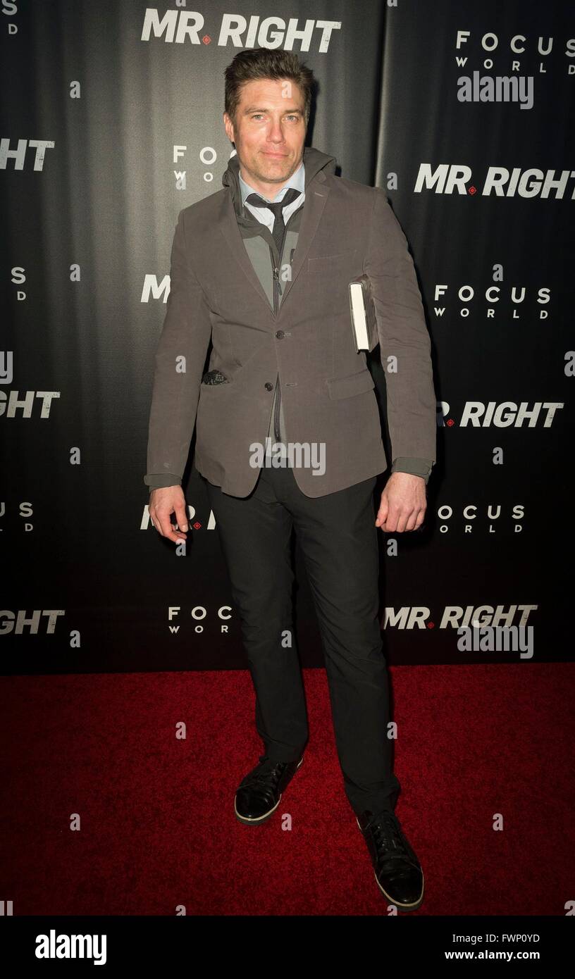New York, NY, USA. 6th Apr, 2016. Anson Mount at arrivals for MR. RIGHT ...