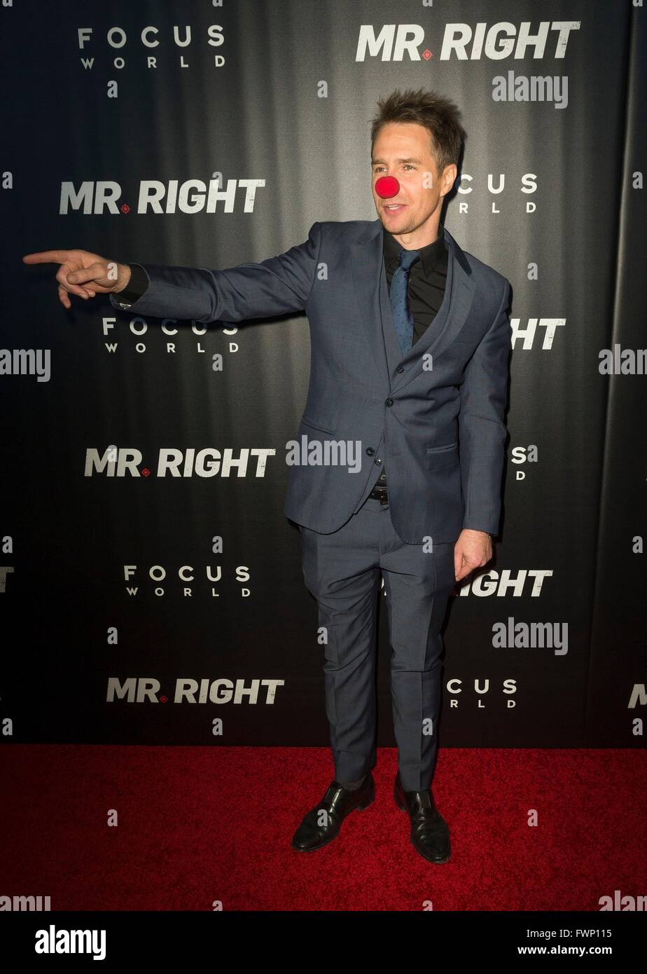 New York, NY, USA. 6th Apr, 2016. Sam Rockwell at arrivals for MR ...