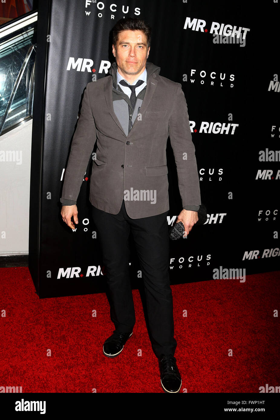 New York, USA. 6th Apr, 2016. Actor ANSON MOUNT attends the New York ...