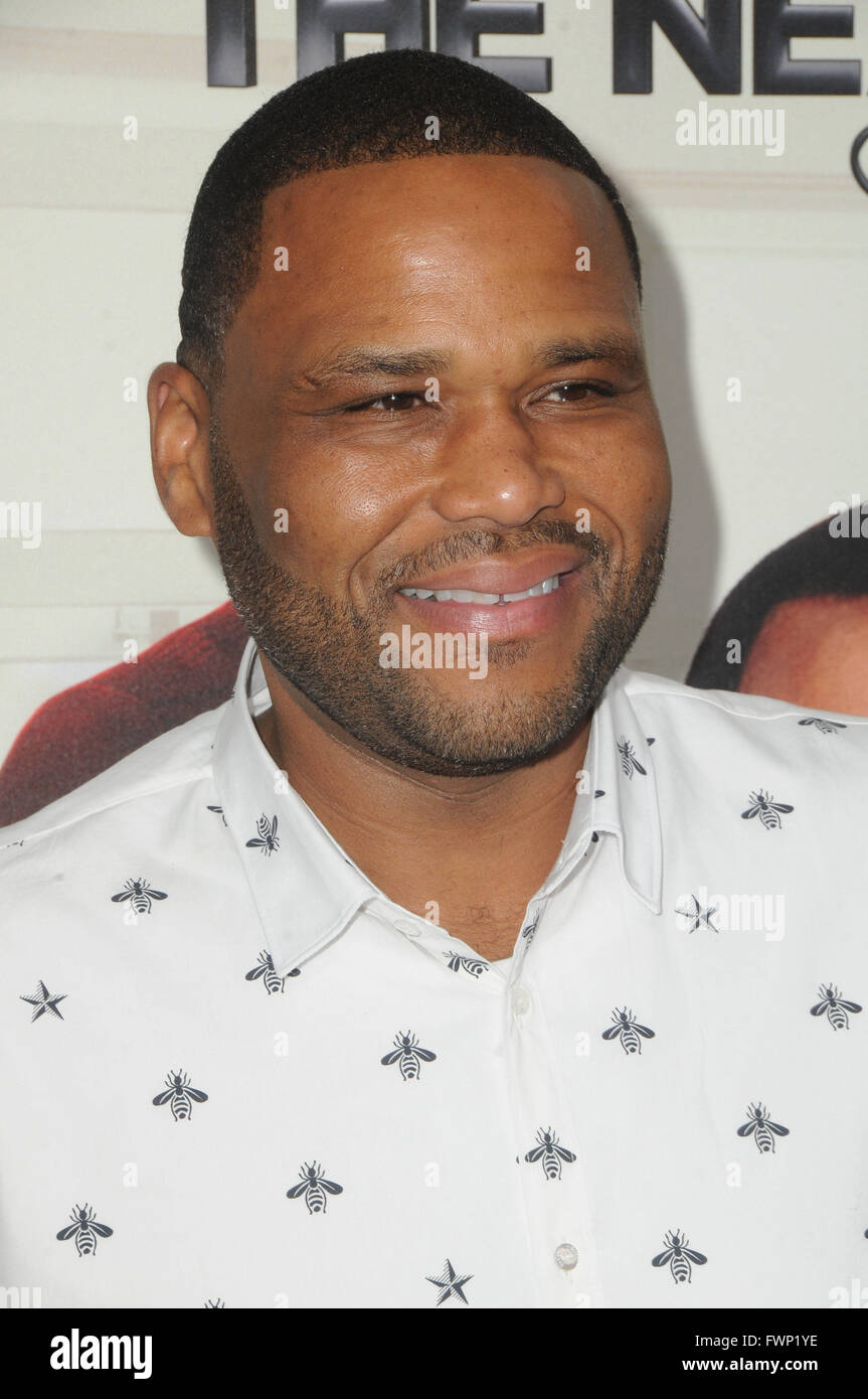 Hollywood, CA, USA. 6th Apr, 2016. Anthony Anderson. Arrivals for the ...