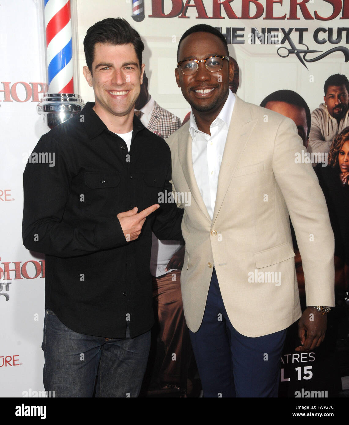 Hollywood, CA, USA. 6th Apr, 2016. Max Greenfield, Lamorne Morris ...