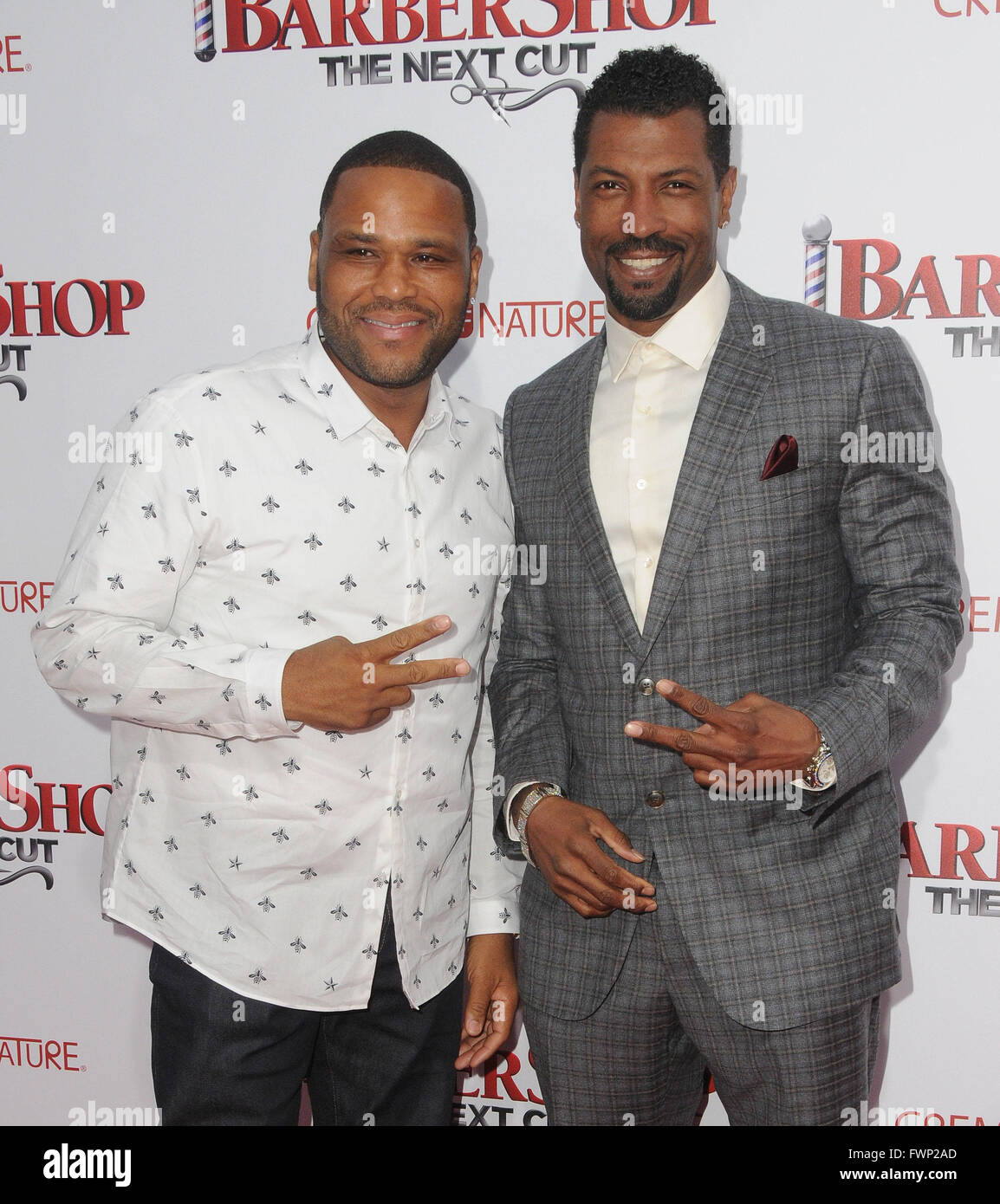 Hollywood, CA, USA. 6th Apr, 2016. Anthony Anderson, Deon Cole ...