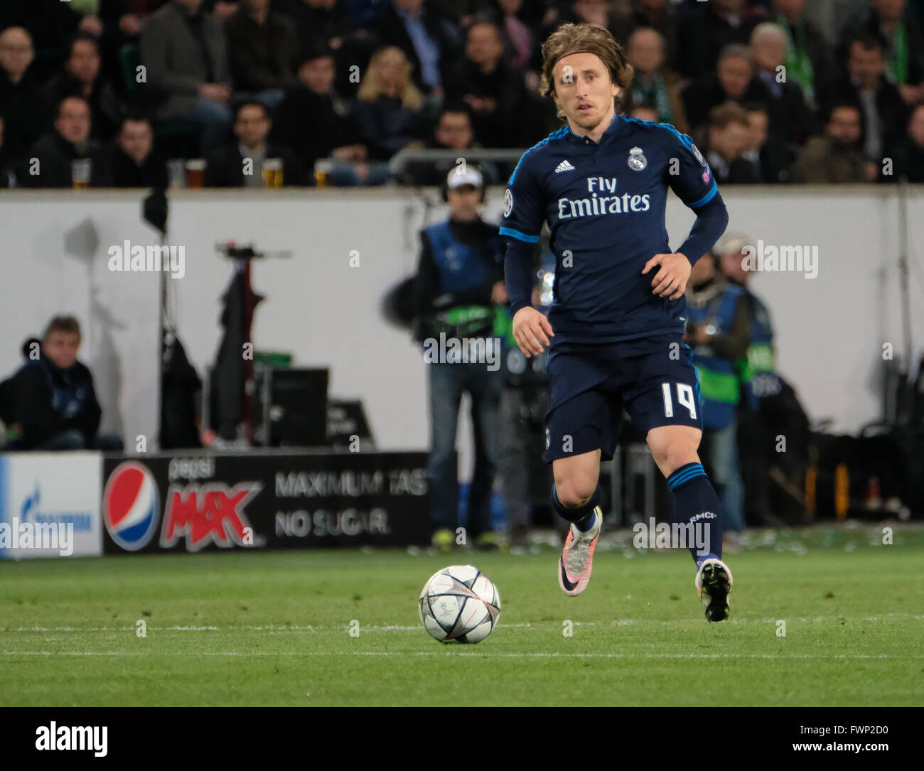 Wolfsburg, Germany. 06th Apr, 2016. Madrid's Luka Modric in action ...