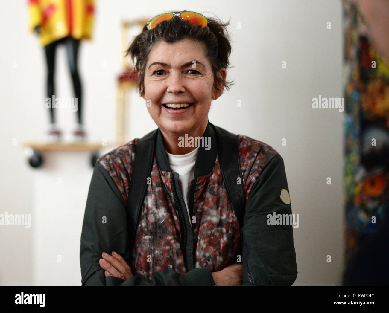 Berlin, Germany. 07th Apr, 2016. Artist Isa Genzken poses during an ...