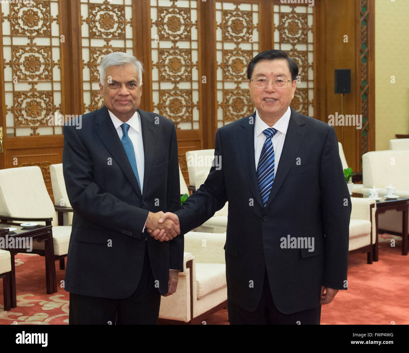 Beijing, China. 7th Apr, 2016. Zhang Dejiang, Chairman of the Standing ...