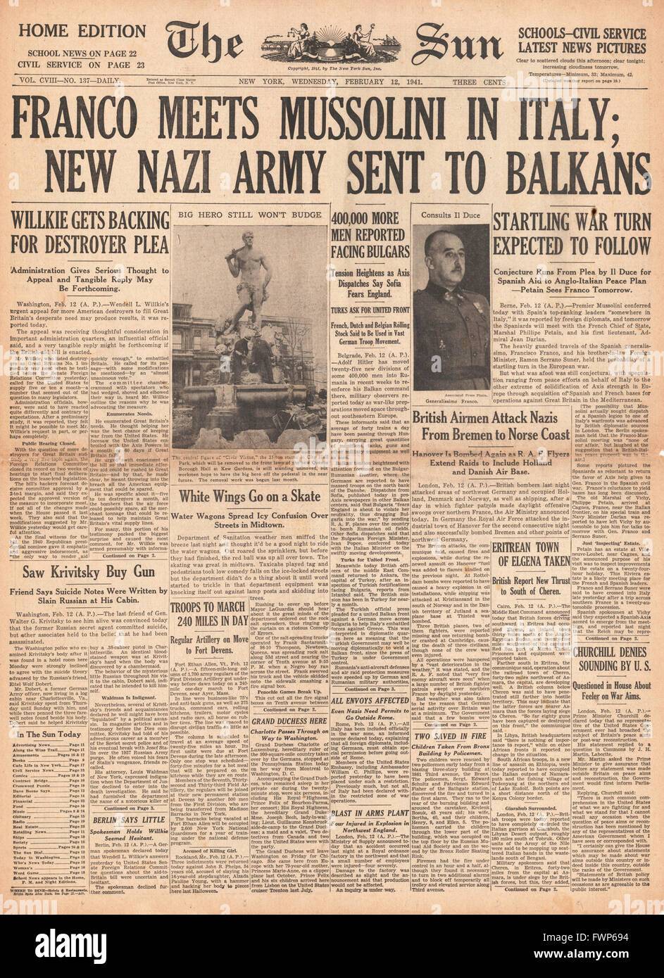 Hitler mussolini franco hi-res stock photography and images - Alamy