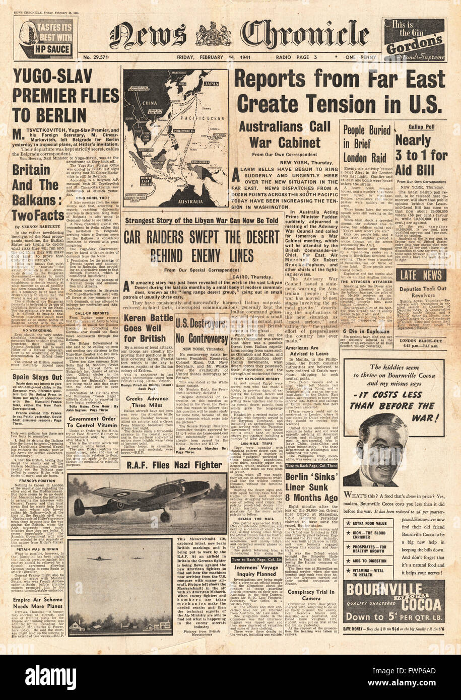 1941 front page News Chronicle Australia and U.S. concerns over Far ...