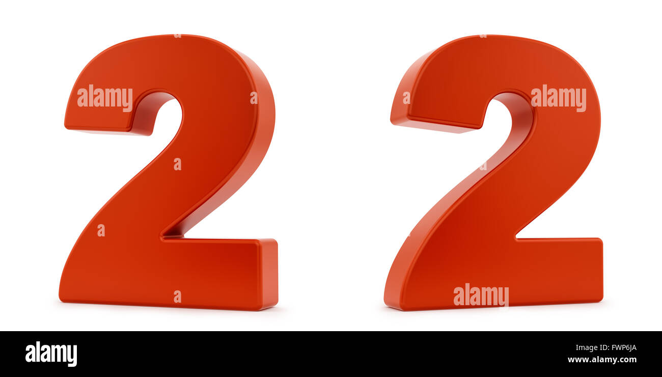 number 2 from two different angles Stock Photo - Alamy