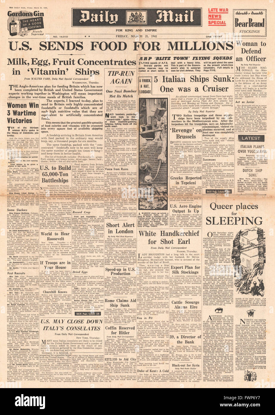 Daily mail newspaper 1941 hi-res stock photography and images - Alamy