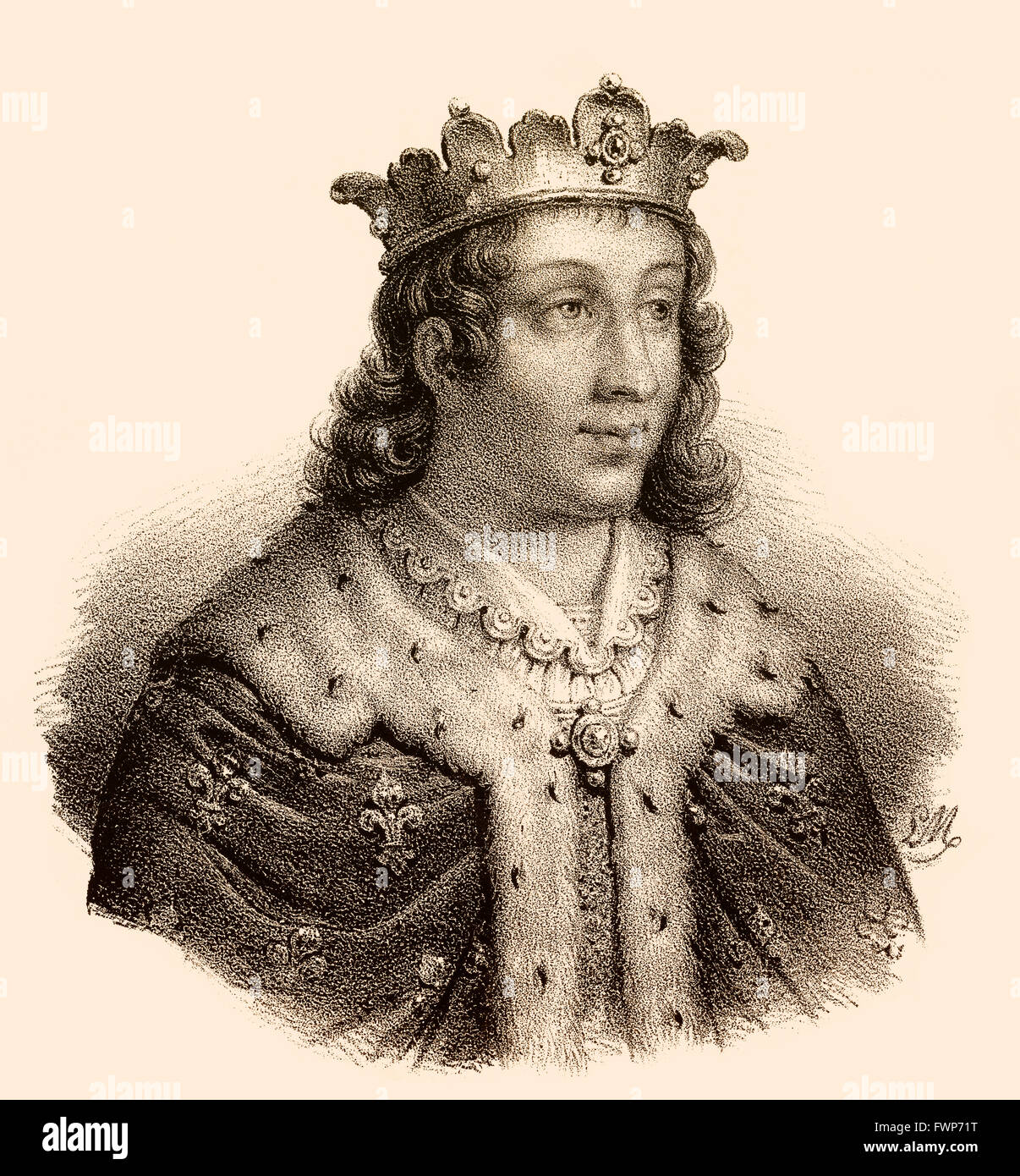 Chlothar III or Clotaire III, King of the Franks from the house of the ...