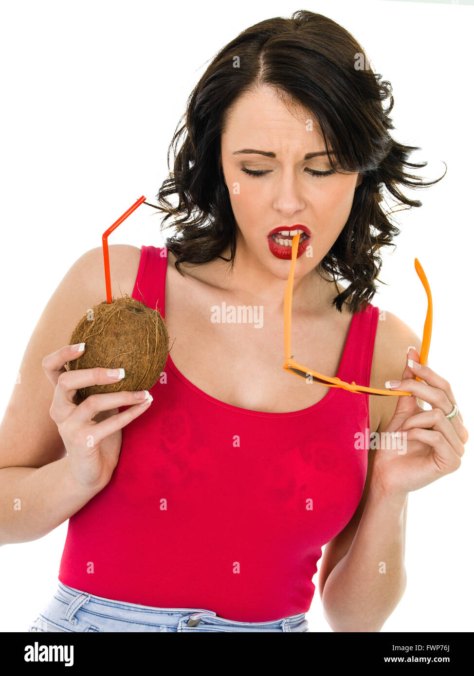 Coconut eating woman hi-res stock photography and images - Alamy