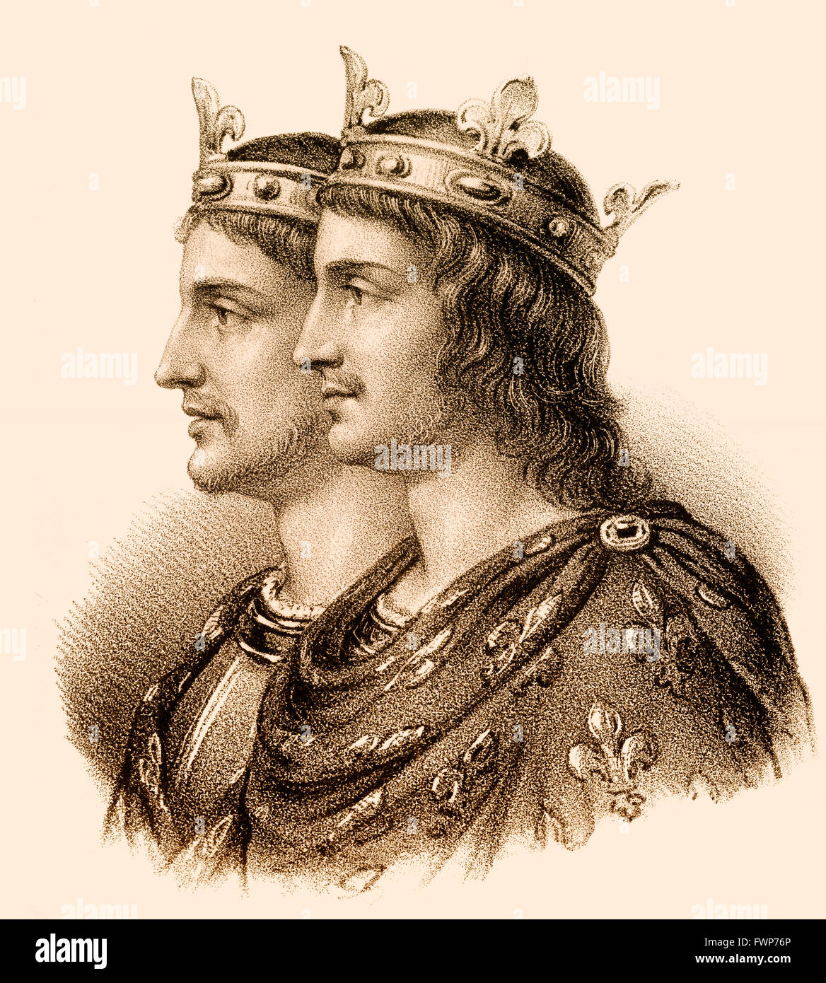 Louis the Younger or Louis III, 830/835-882, King of Saxony, and his ...