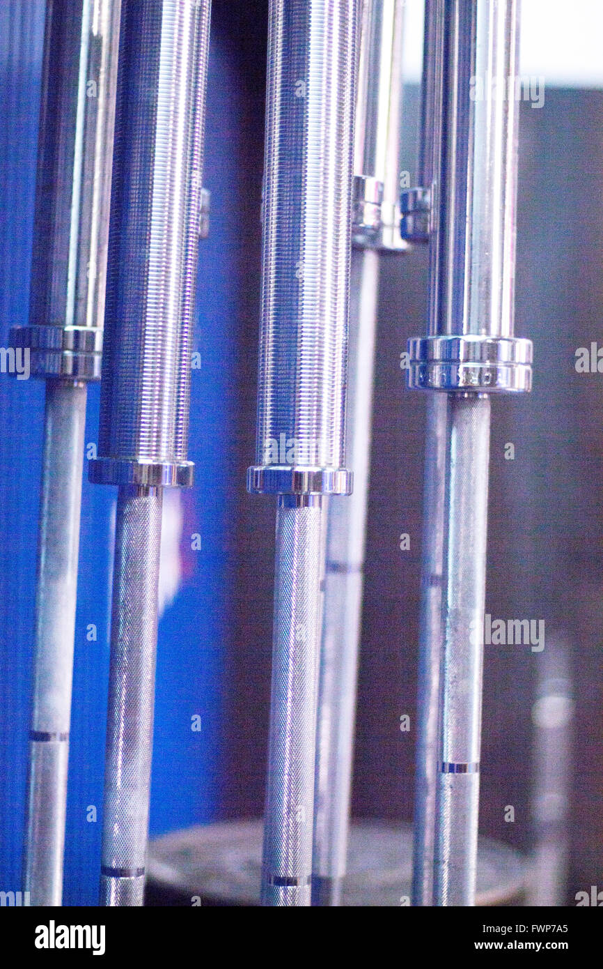 Olympic metal barbells in crossfit, bodybuilding and weight training ...