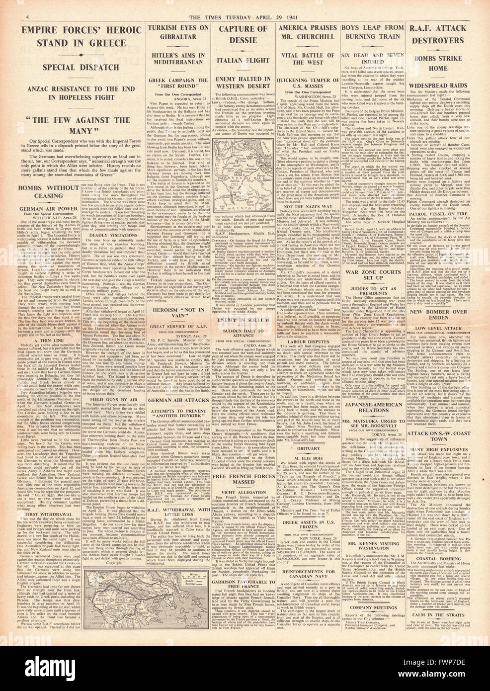 1941 the times british and anzac forces retreat from greece hi-res ...