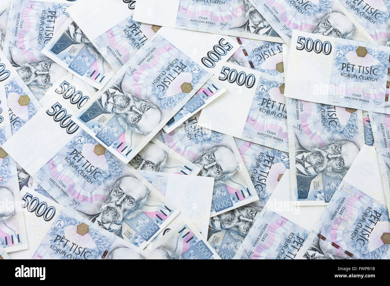 Czech paper money on white background Stock Photo - Alamy