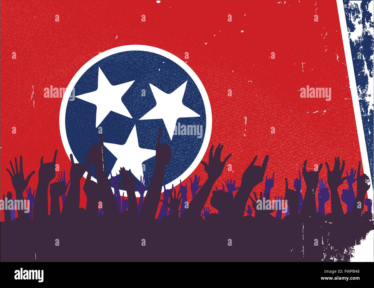 Audience happy reaction with Tennessee State flag background Stock ...