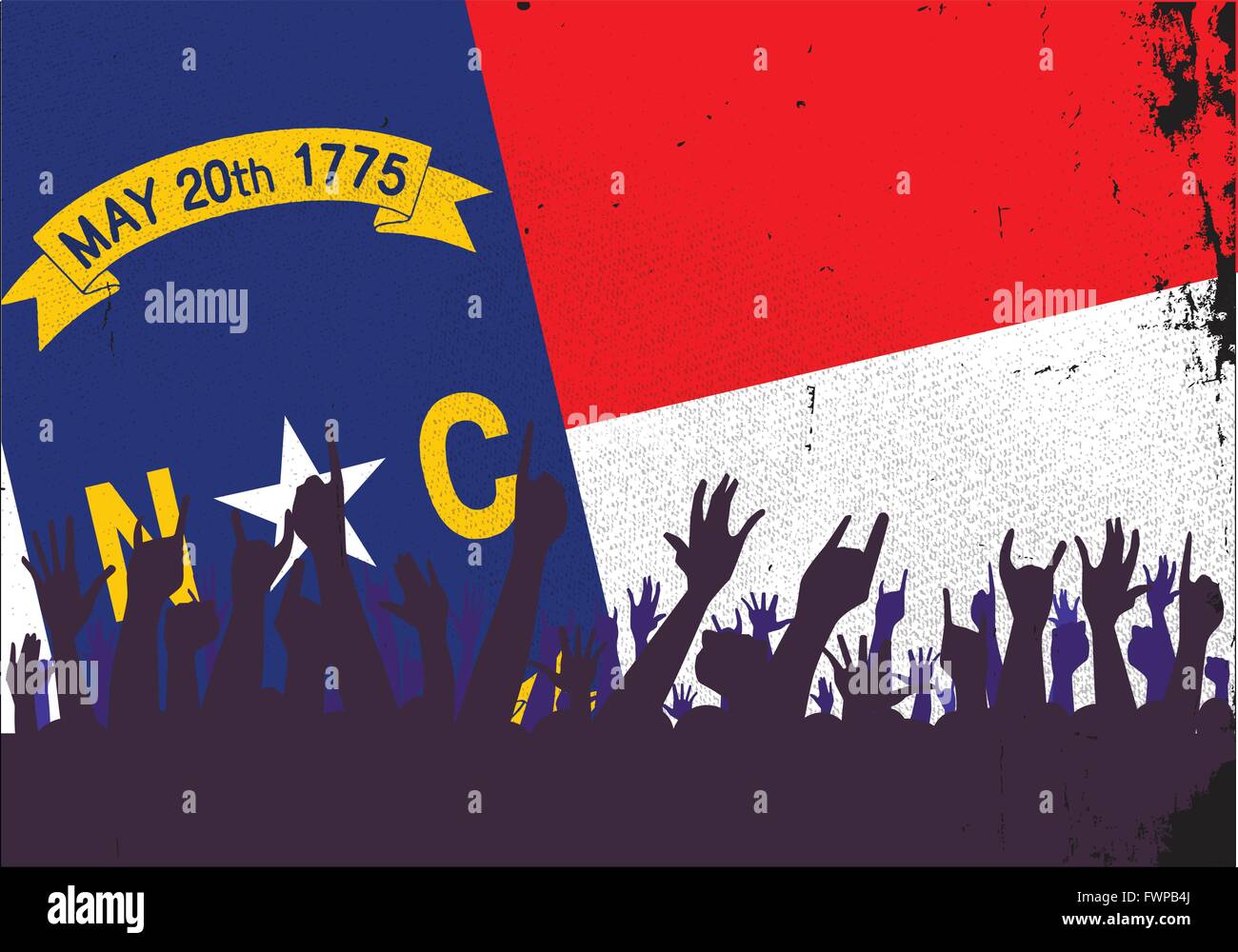 Audience happy reaction with North Carolina State flag background Stock ...