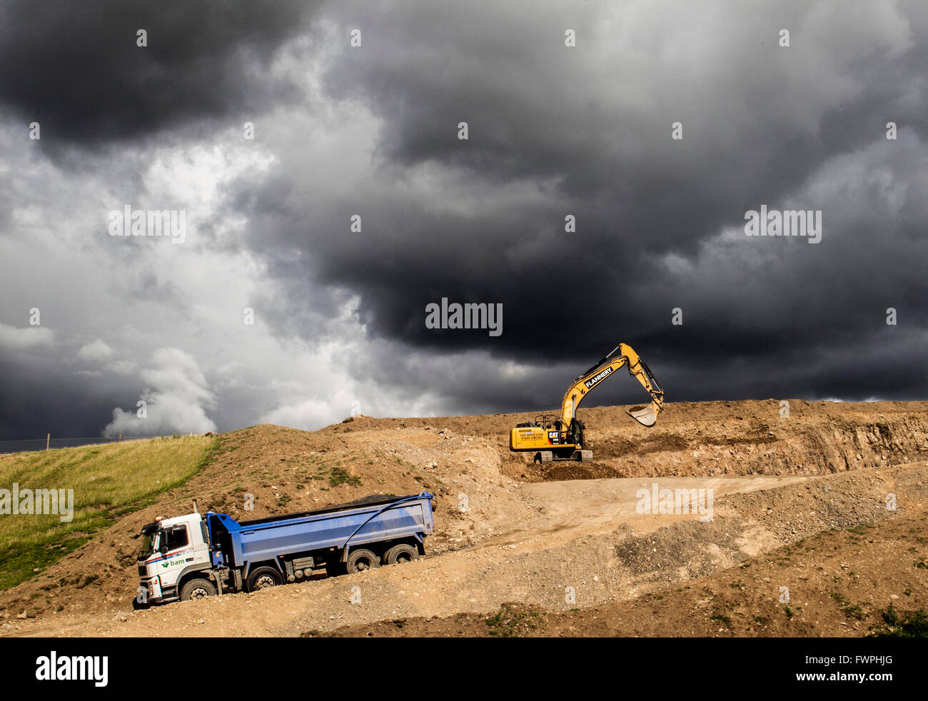 Heavy plant in operation during Borders Railway Construction Stock ...