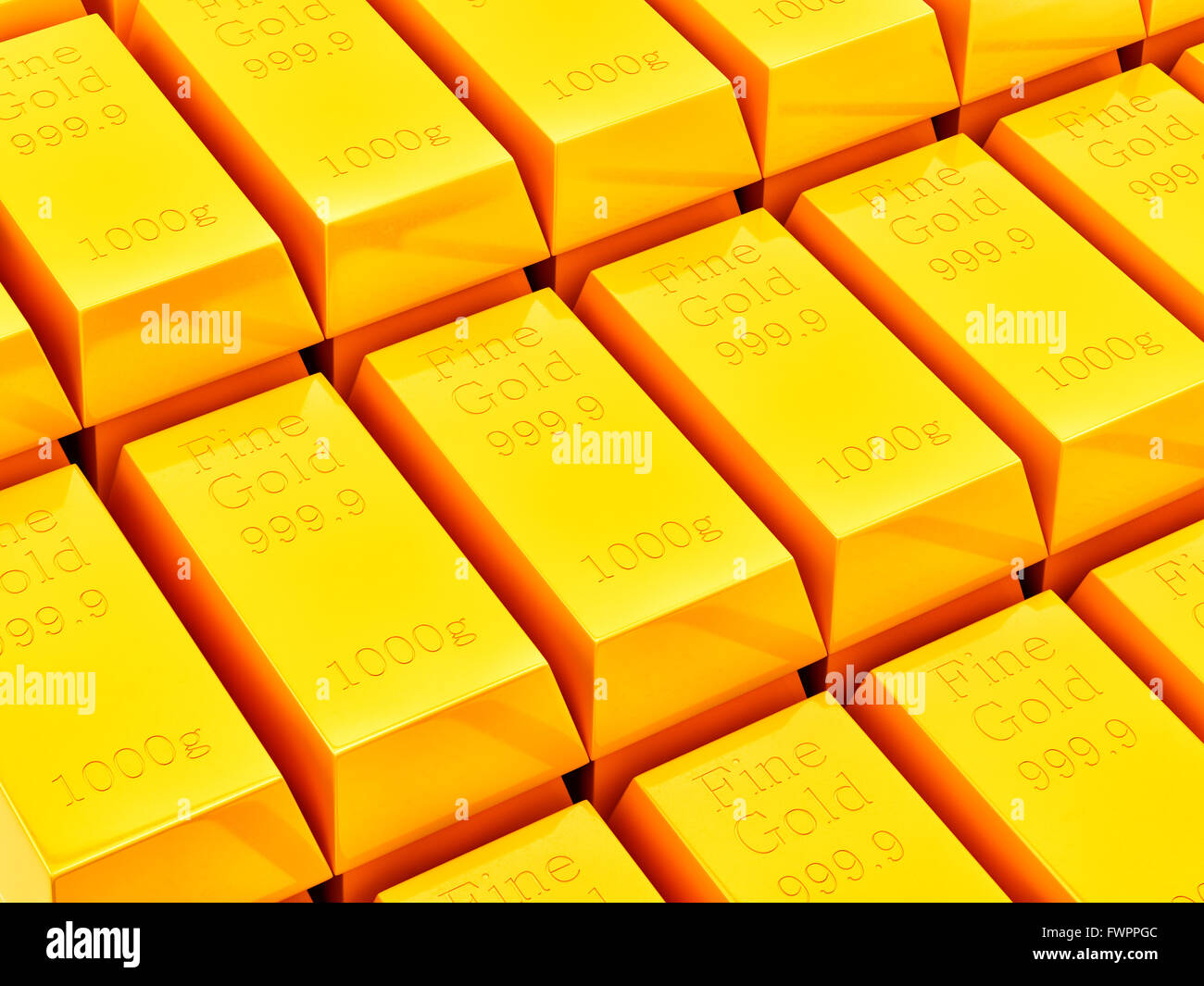 render of gold bars Stock Photo - Alamy