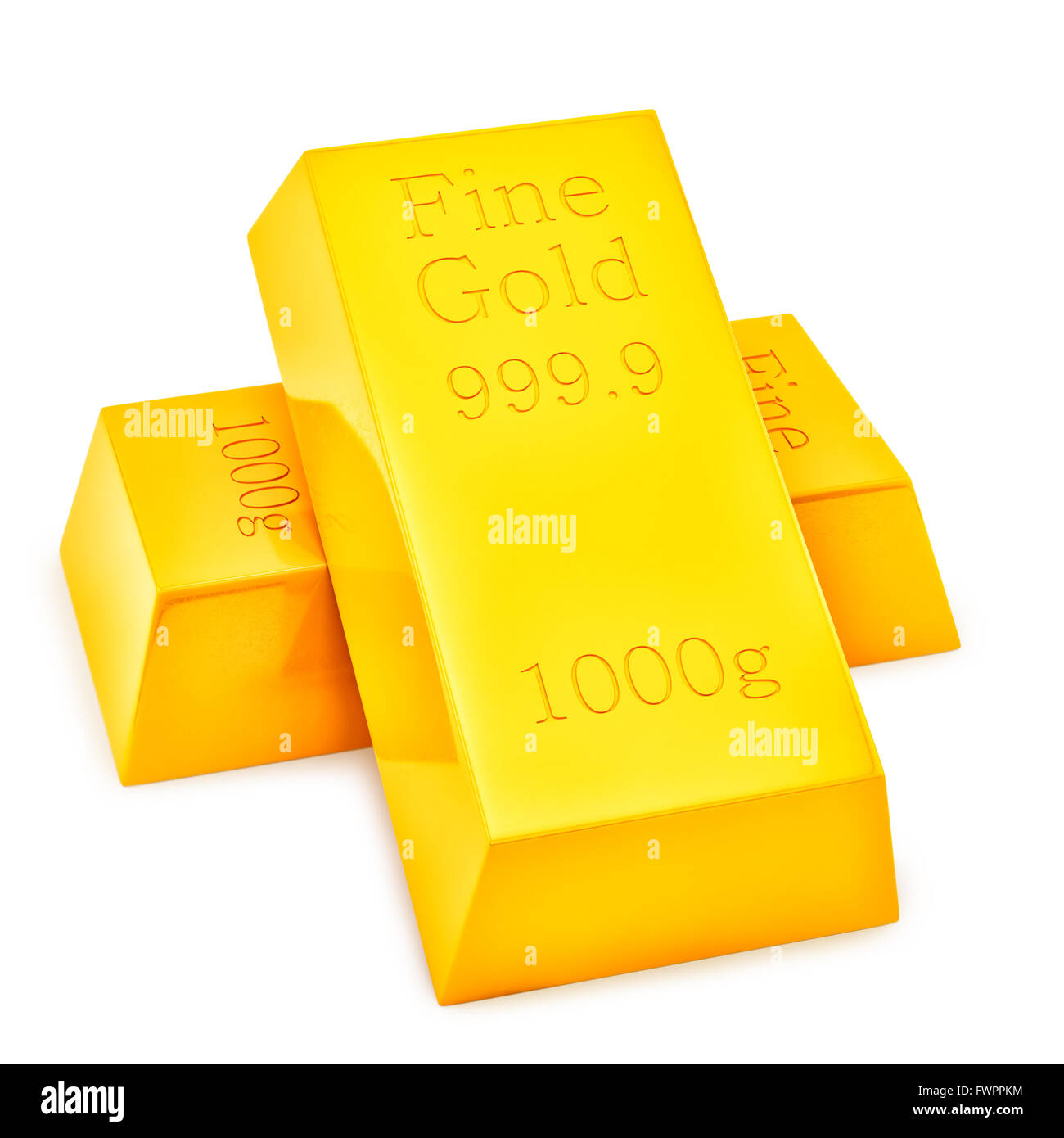 render of gold bars, isolated on white Stock Photo - Alamy