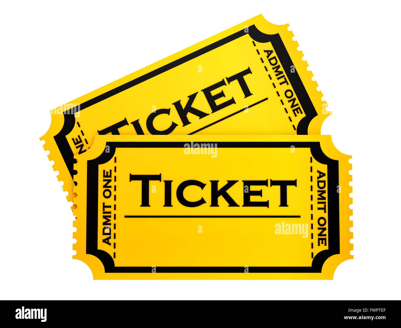 render of two tickets, isolated on white Stock Photo - Alamy