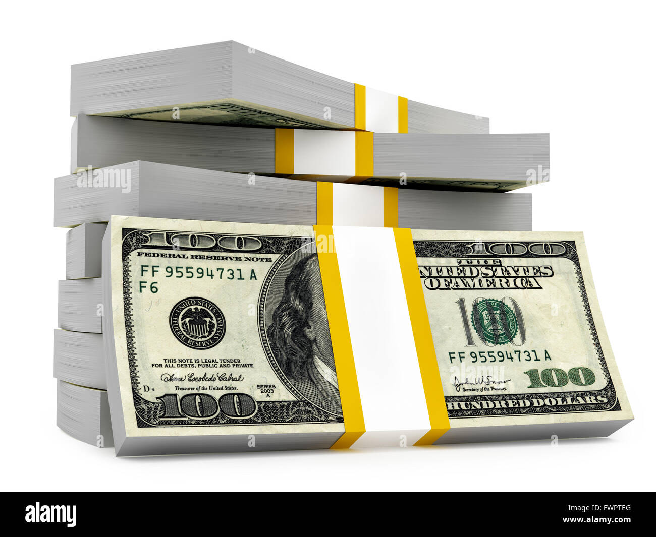 3d illustration dollar stacks Cut Out Stock Images & Pictures - Alamy