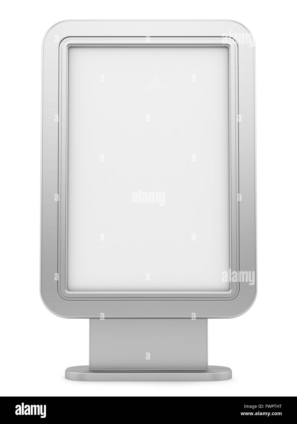 render of a billboard with brushed metal texture, isolated on white ...