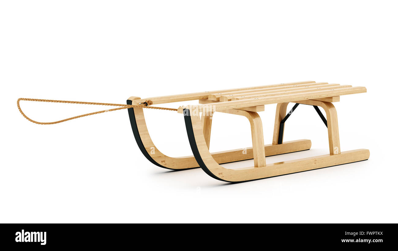Wooden sled on snow hi-res stock photography and images - Alamy