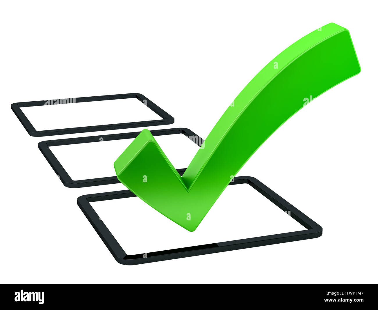 render of a check mark, isolated on white Stock Photo - Alamy