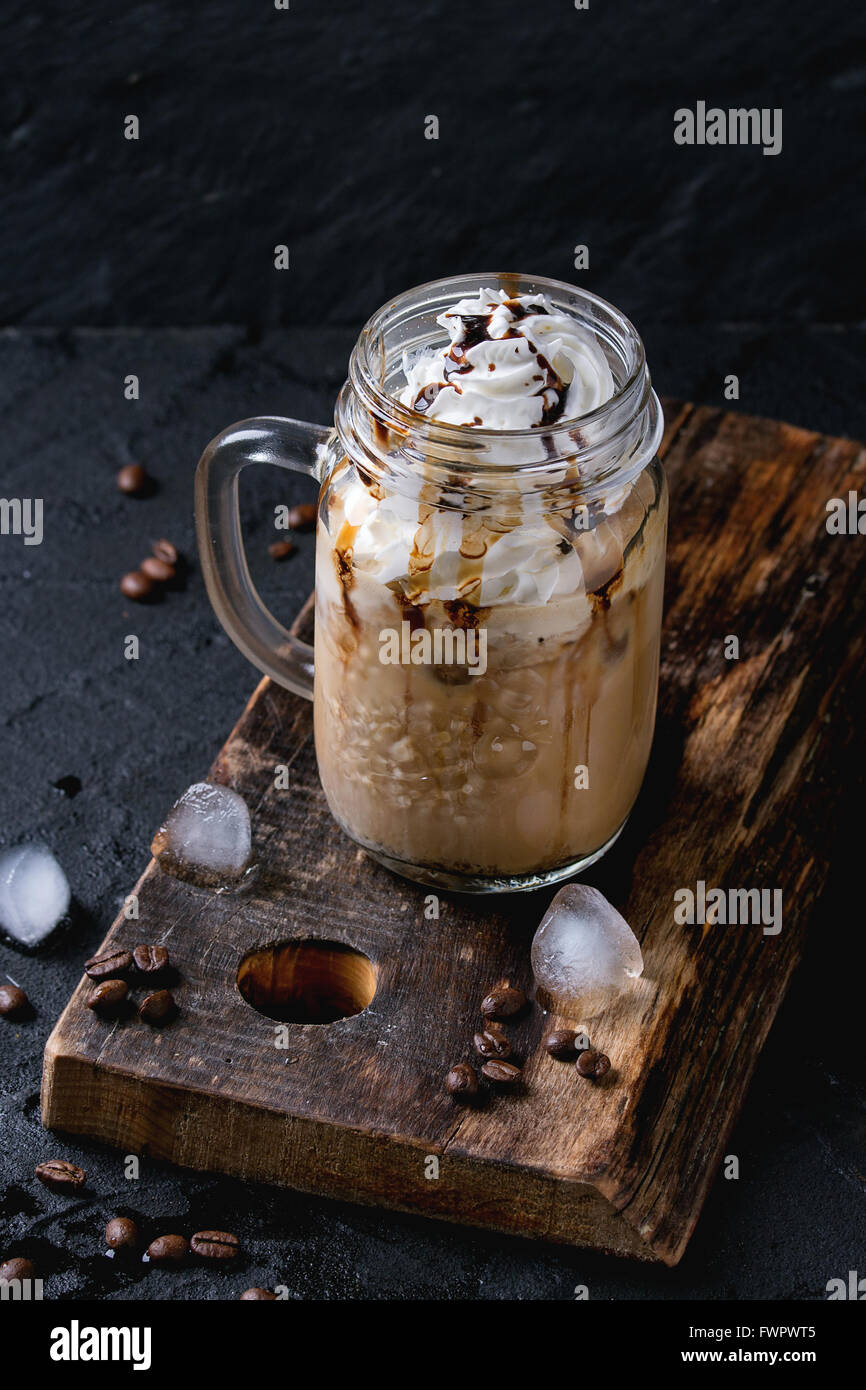 Ice coffee with cream Stock Photo - Alamy