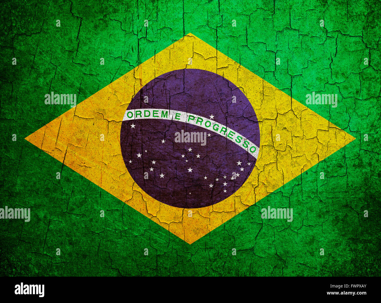 Brazil flag on an old cracked wall Stock Photo - Alamy