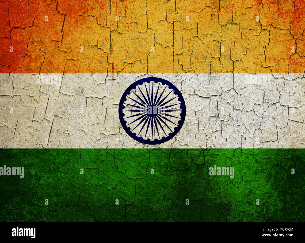 Indian flag on an old cracked wall Stock Photo - Alamy