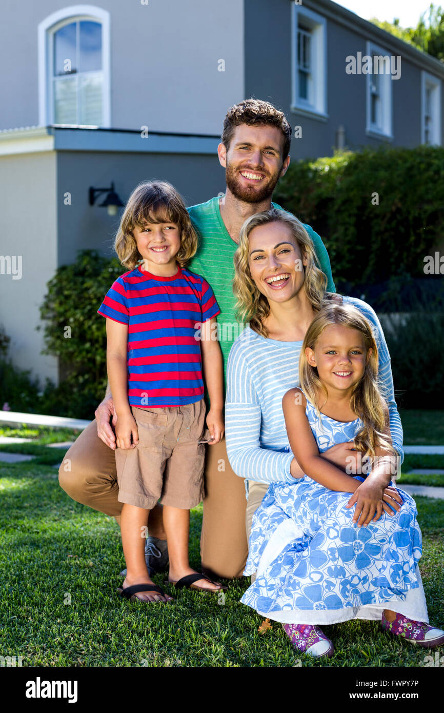 Portrait of happy parents with children Stock Photo - Alamy