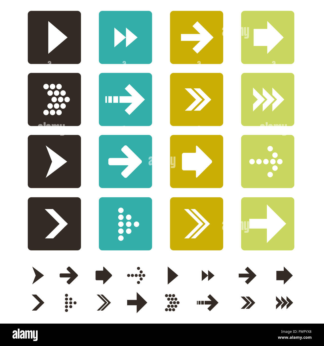 Set modern arrow icons hi-res stock photography and images - Alamy