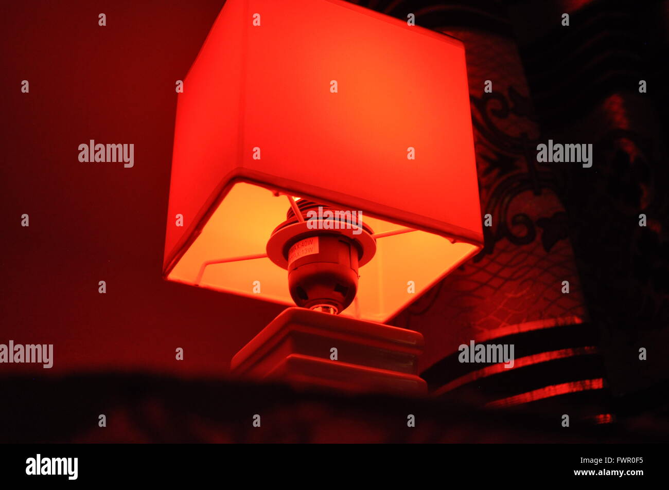 Red lamp shade Stock Photo - Alamy